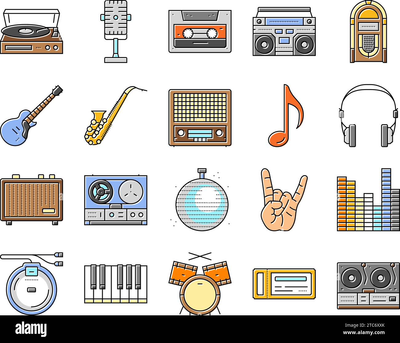 Retrowave icons hi-res stock photography and images - Alamy