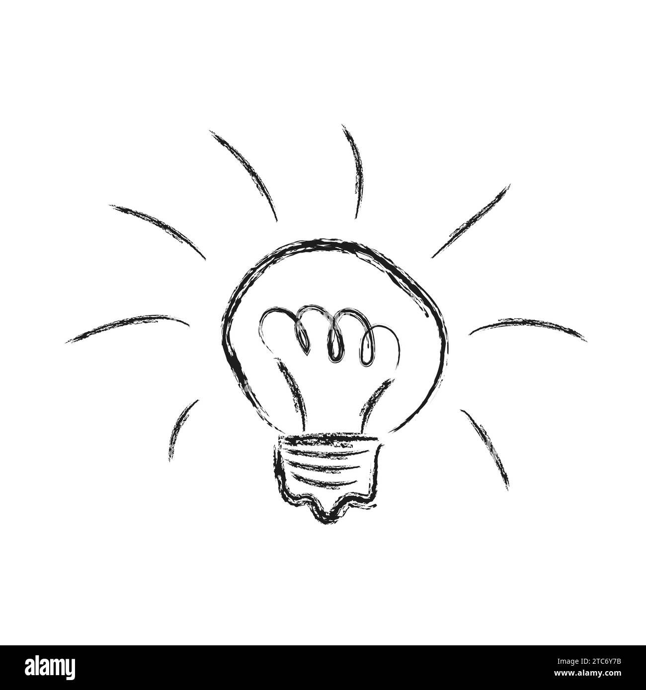 Light bulb idea concept. Hand drawn pencil sketch. Isolated lightbulb ...