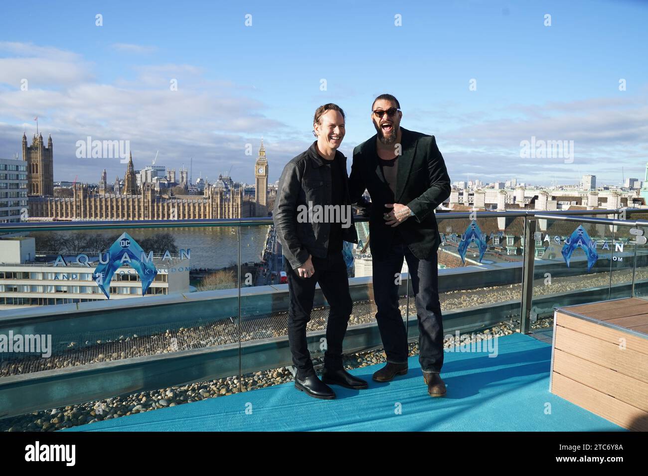 Patrick Wilson Left And Jason Momoa During A Photocall For Aquaman