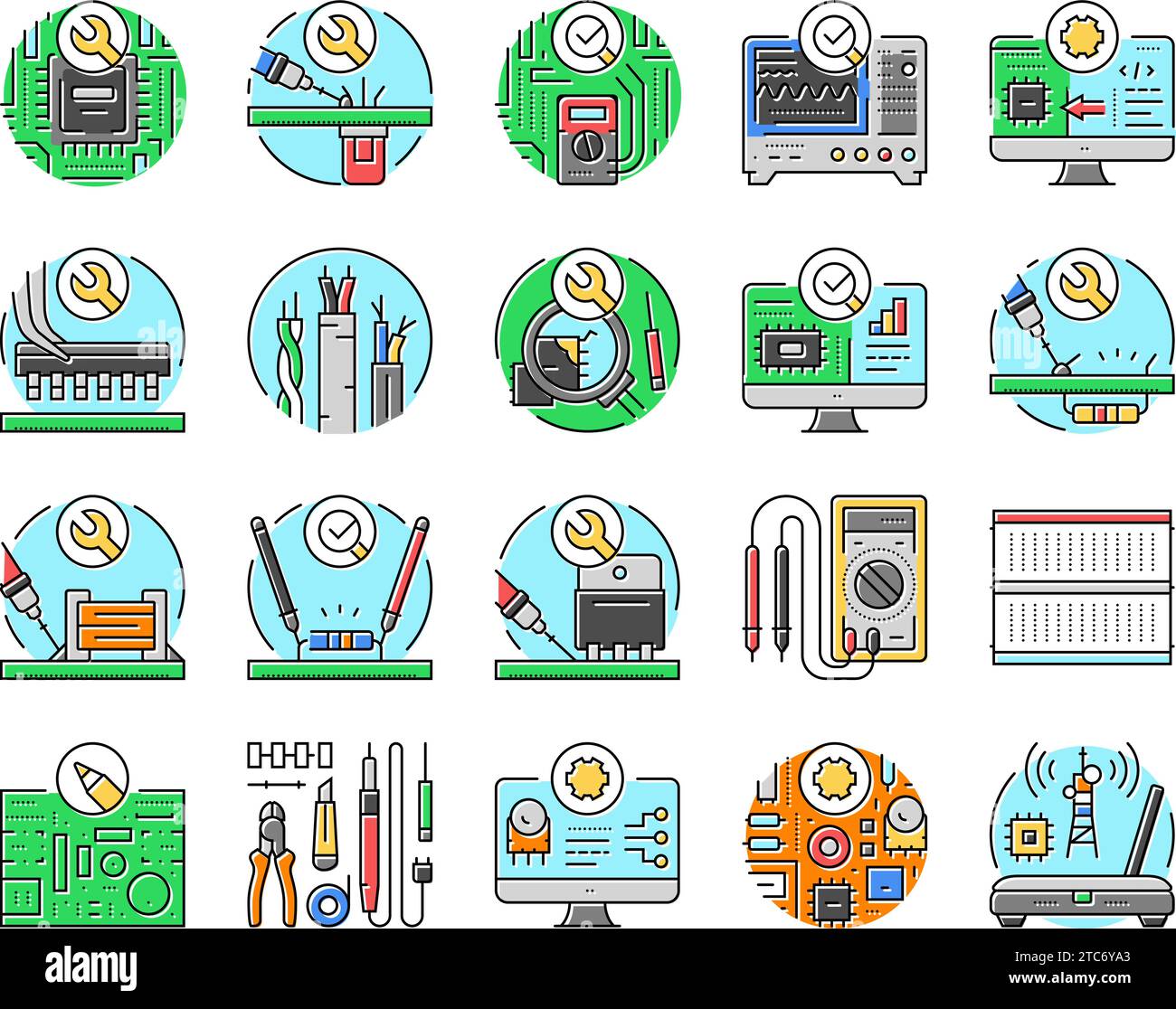 Engineer soldering circuit board Stock Vector Images - Alamy