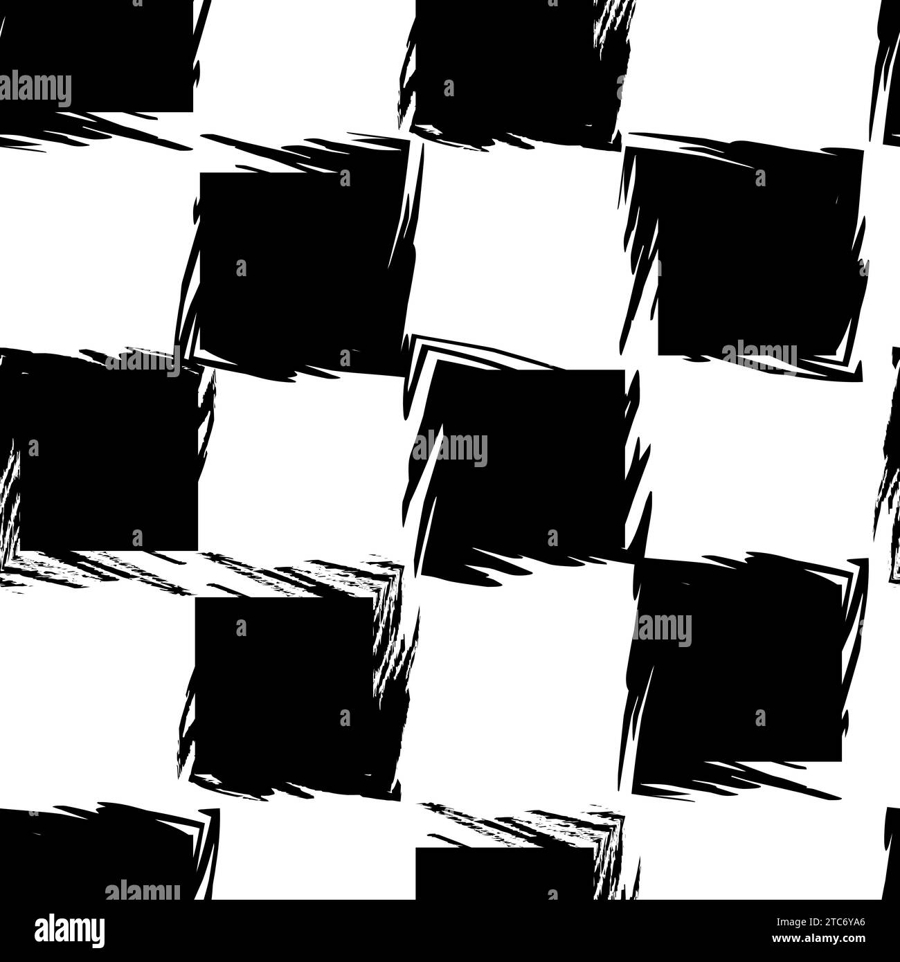 Grunge Chessboard seamless pattern with hand drawn Chess board ...