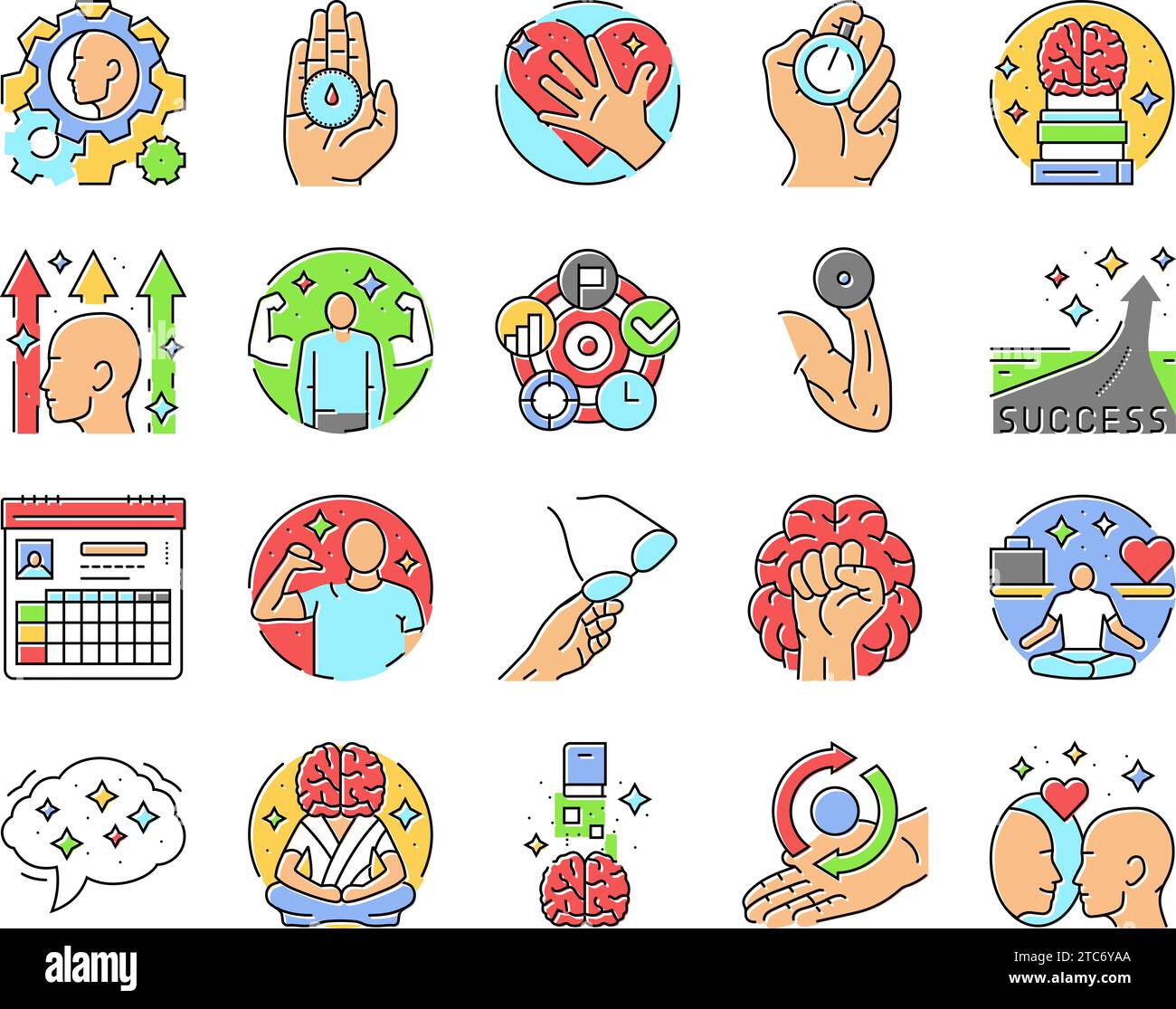 motivation human success icons set vector Stock Vector Image & Art - Alamy