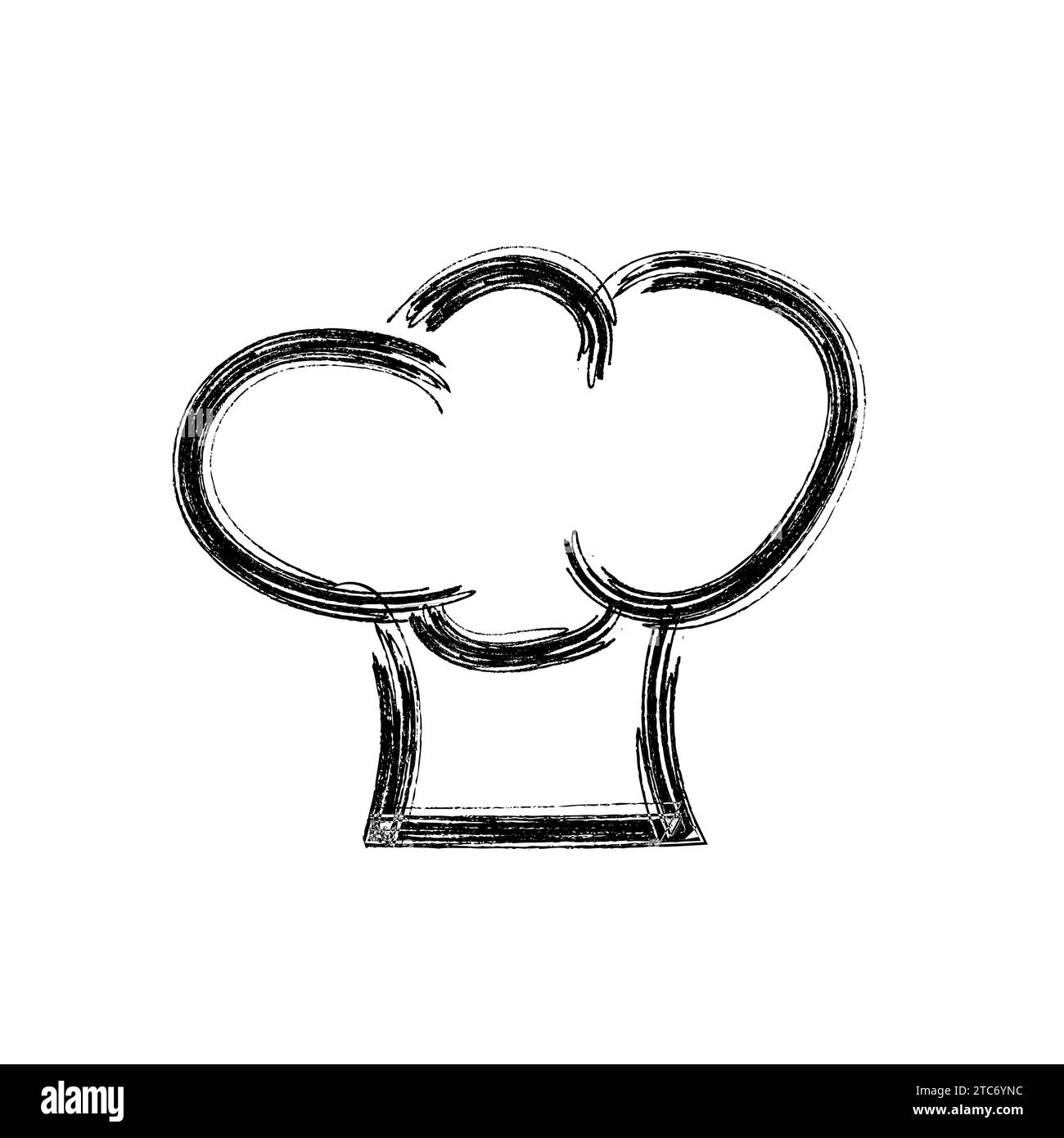 Doodle chef's hat concept. Hand drawn pencil sketch. Isolated chefs hat ...