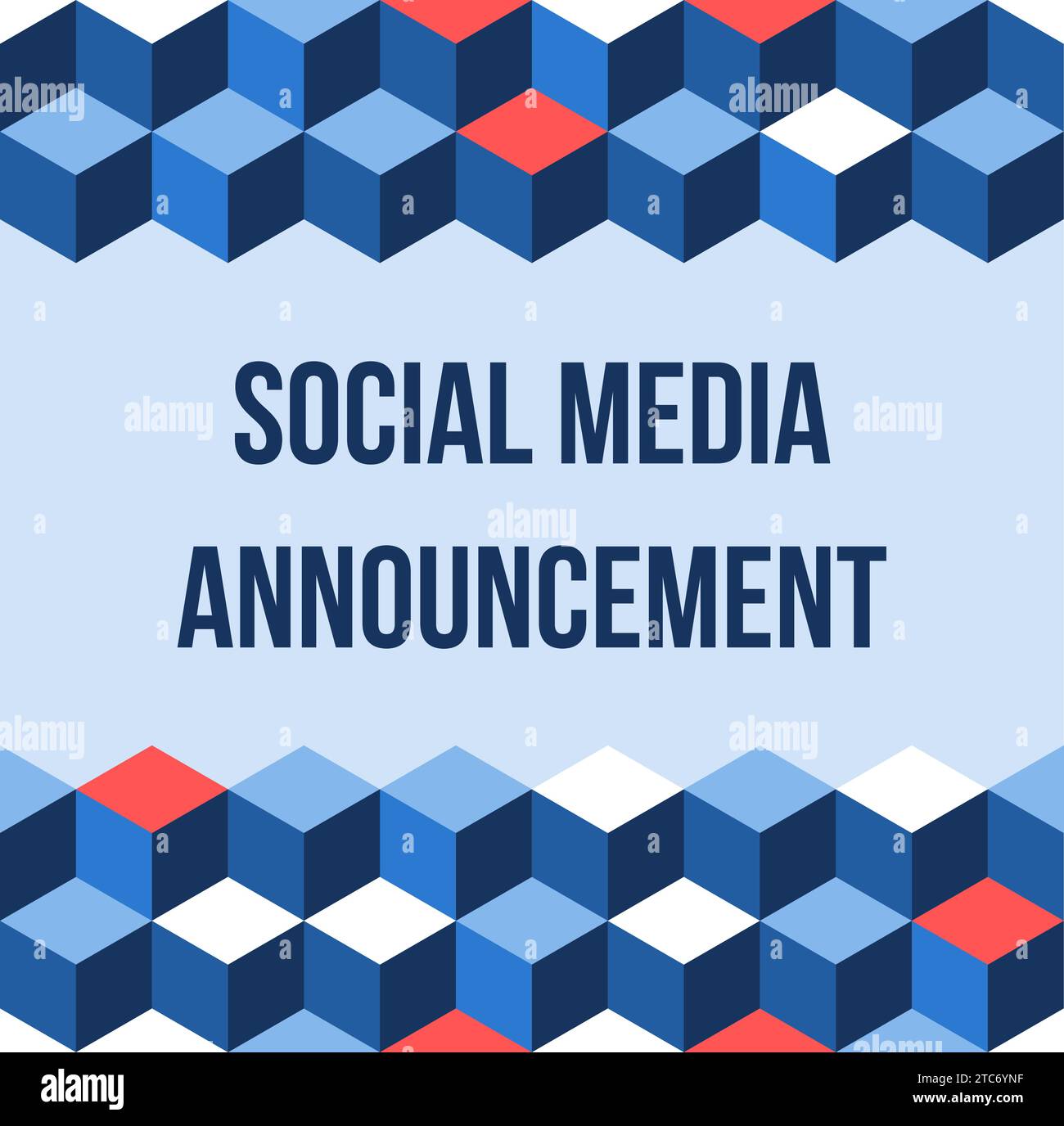 Social media announcement post template. Square content template Stock ...