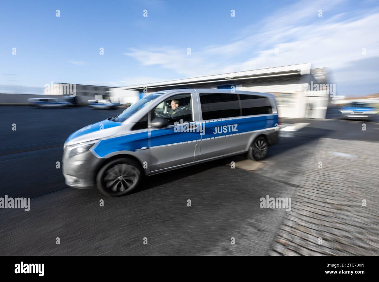 11 December 2023, Saxony, Dresden: A fully electric prisoner ...