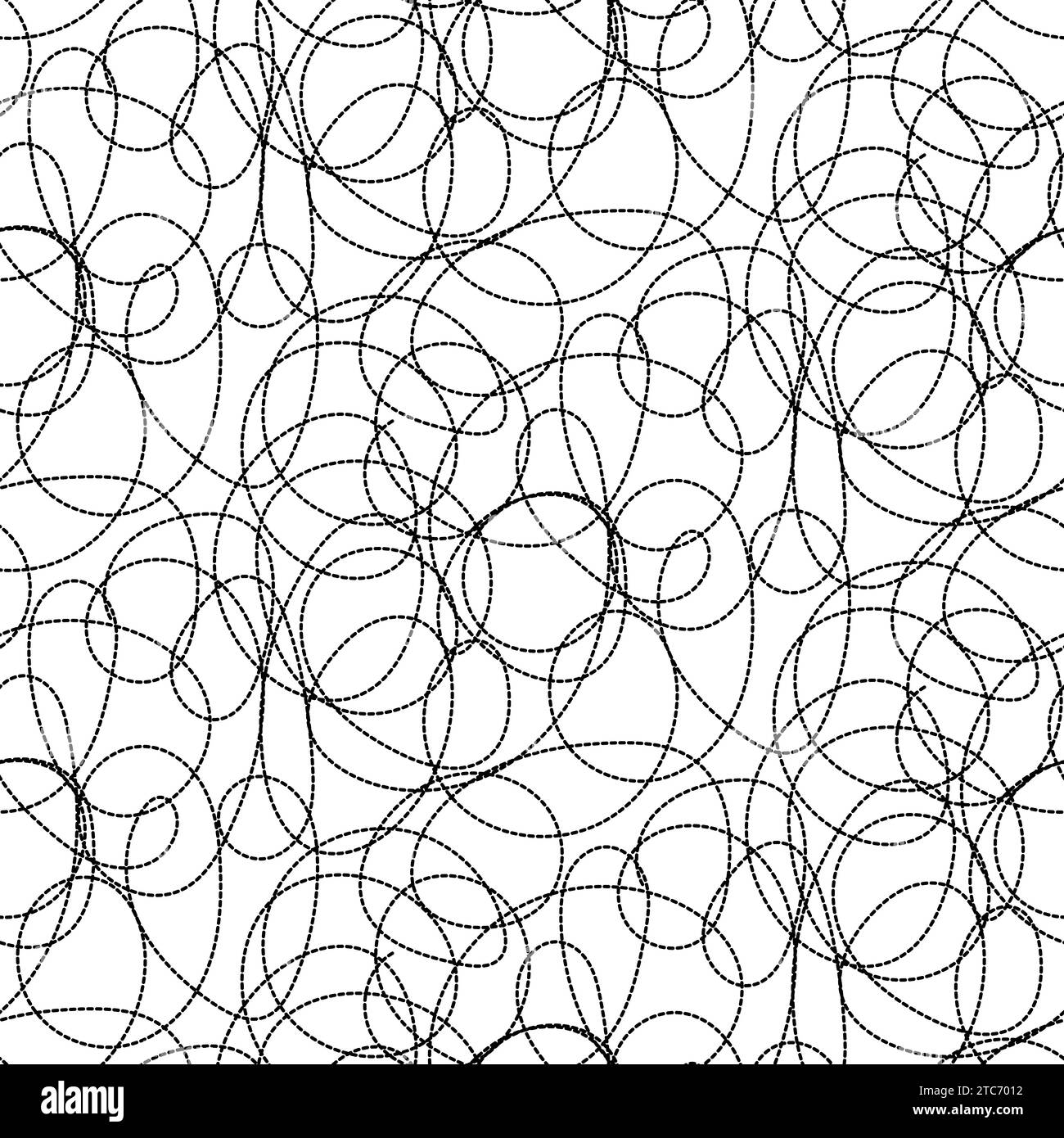 Grunge Lines seamless pattern with hand drawn lines and loops. Ornament ...