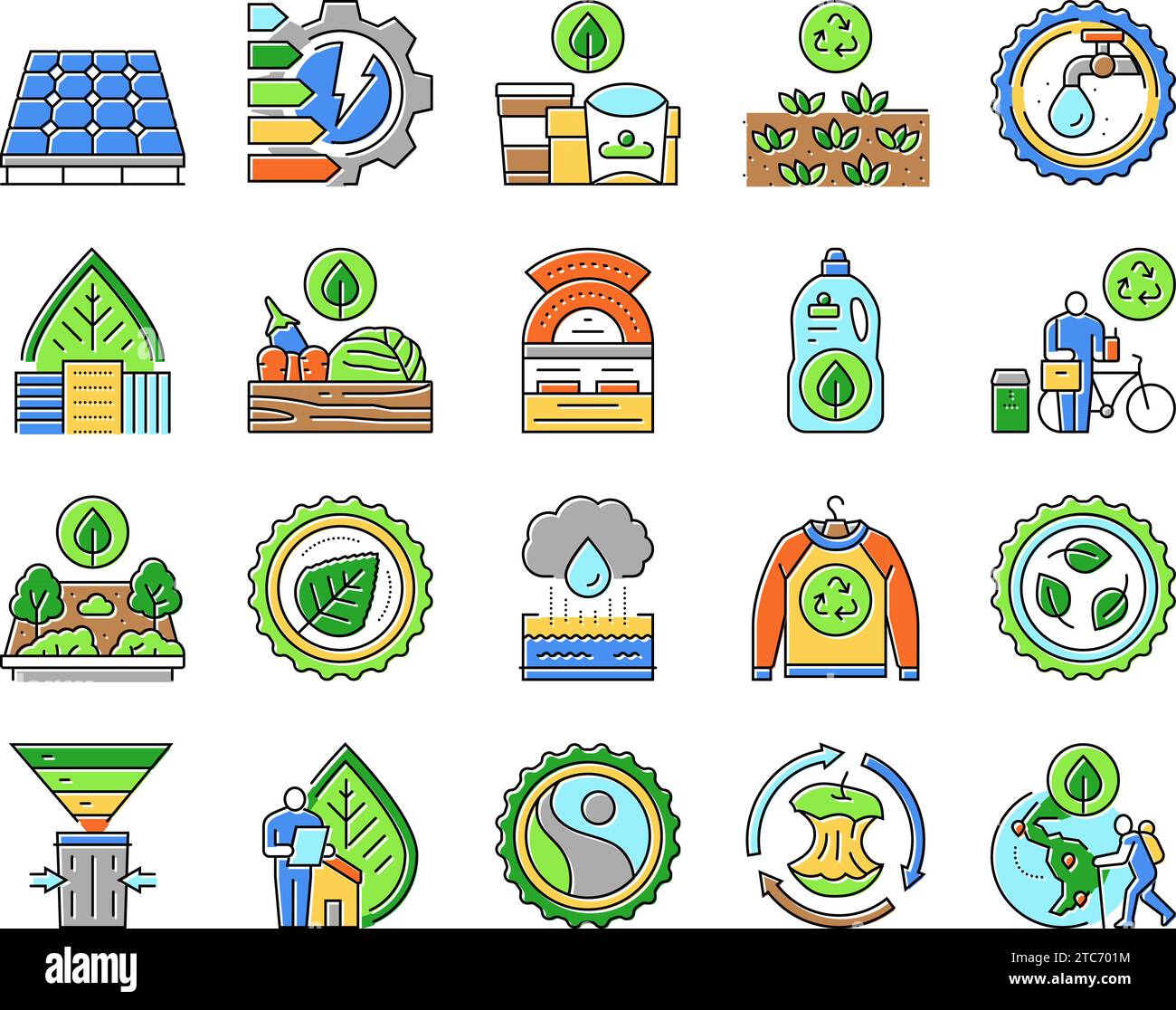 green life nature eco icons set vector Stock Vector Image & Art - Alamy