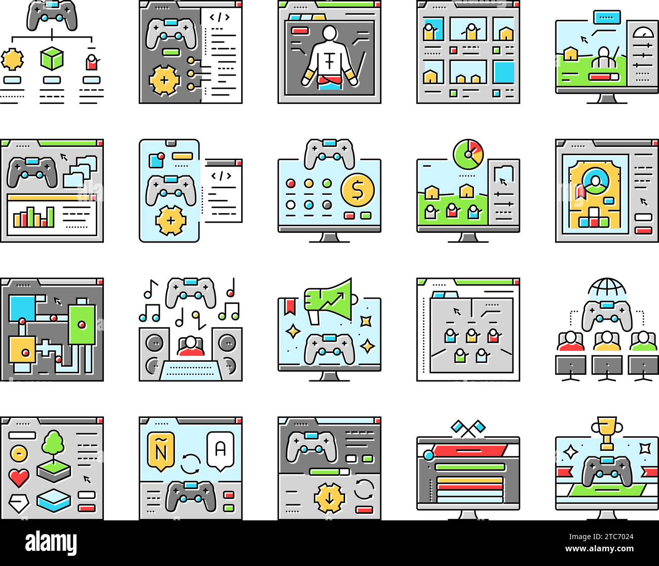 Video game designer office Stock Vector Images - Alamy