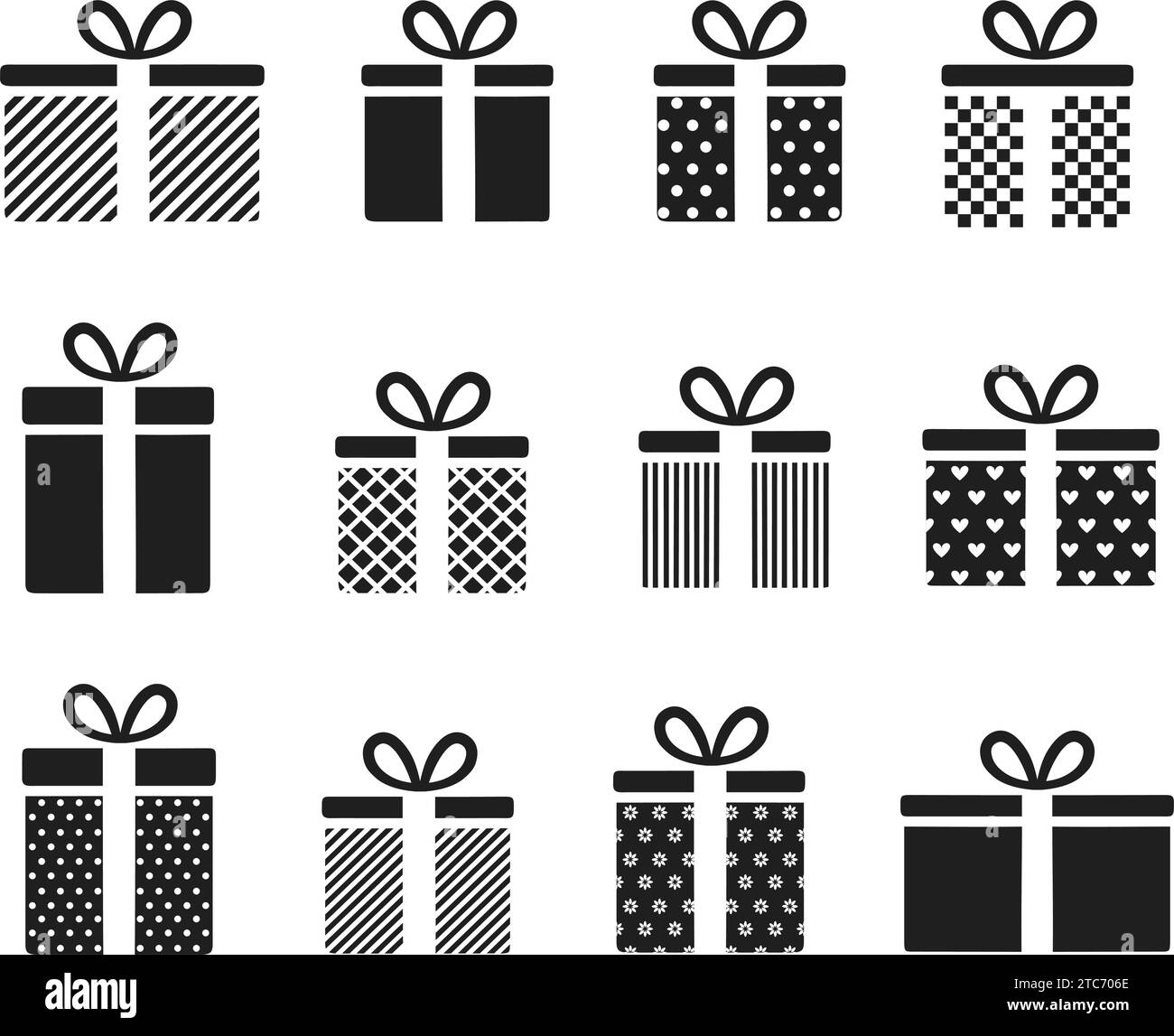 Gift box present accessories Black and White Stock Photos & Images - Alamy