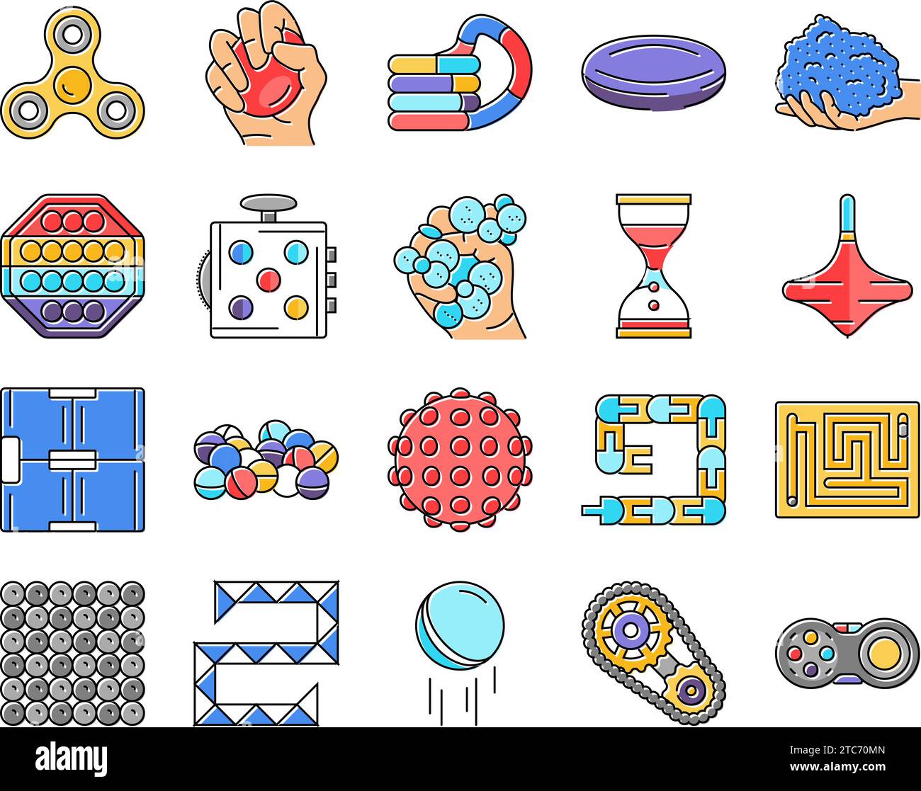 Hand toys for anxiety Stock Vector Images - Alamy
