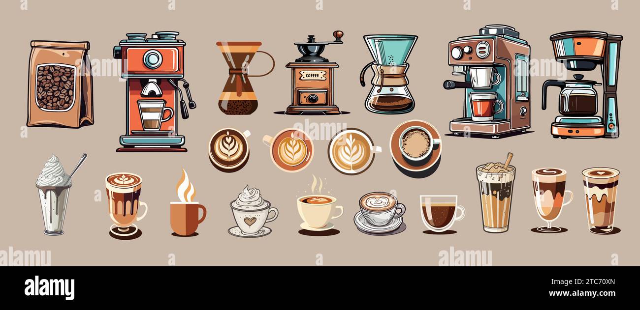 Set of Isolated coffee element vector illustration Stock Vector Image & Art - Alamy