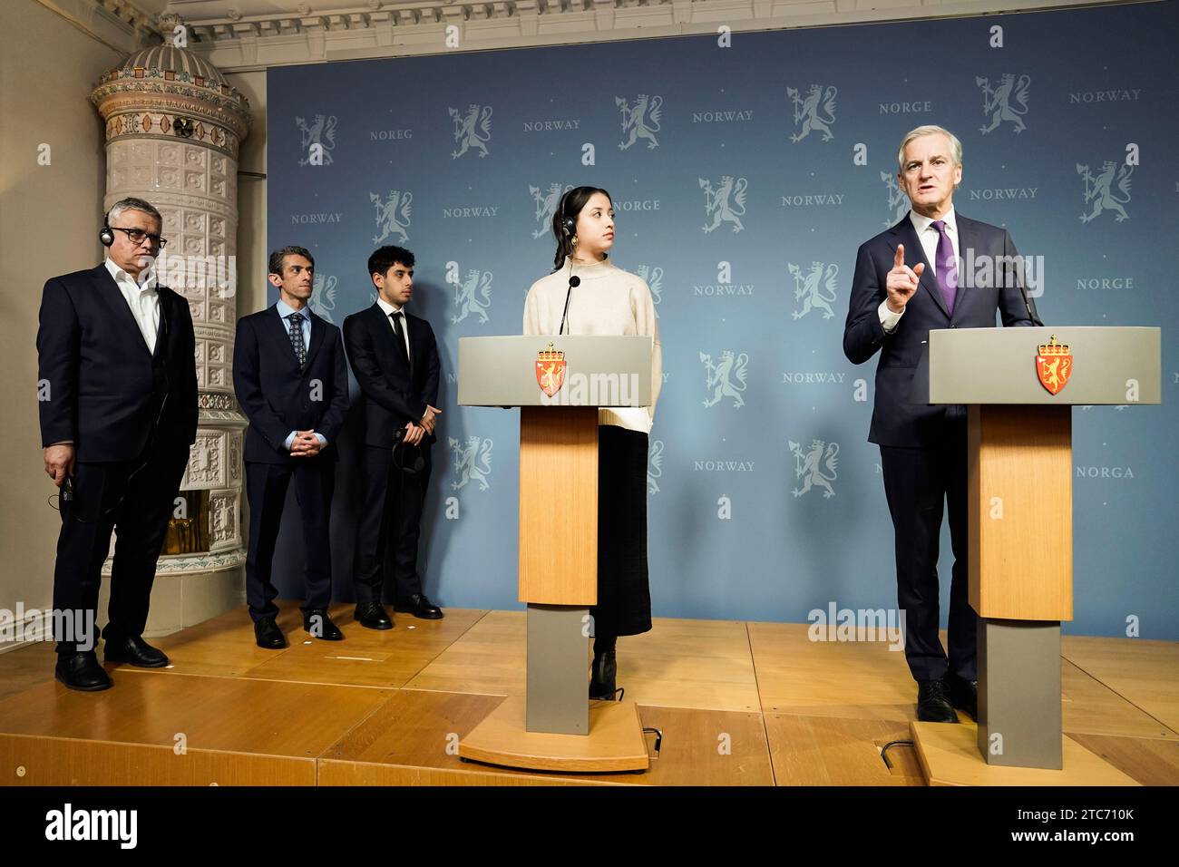 Oslo 20231211.Press conference with Norway's Prime Minister Jonas Gahr ...