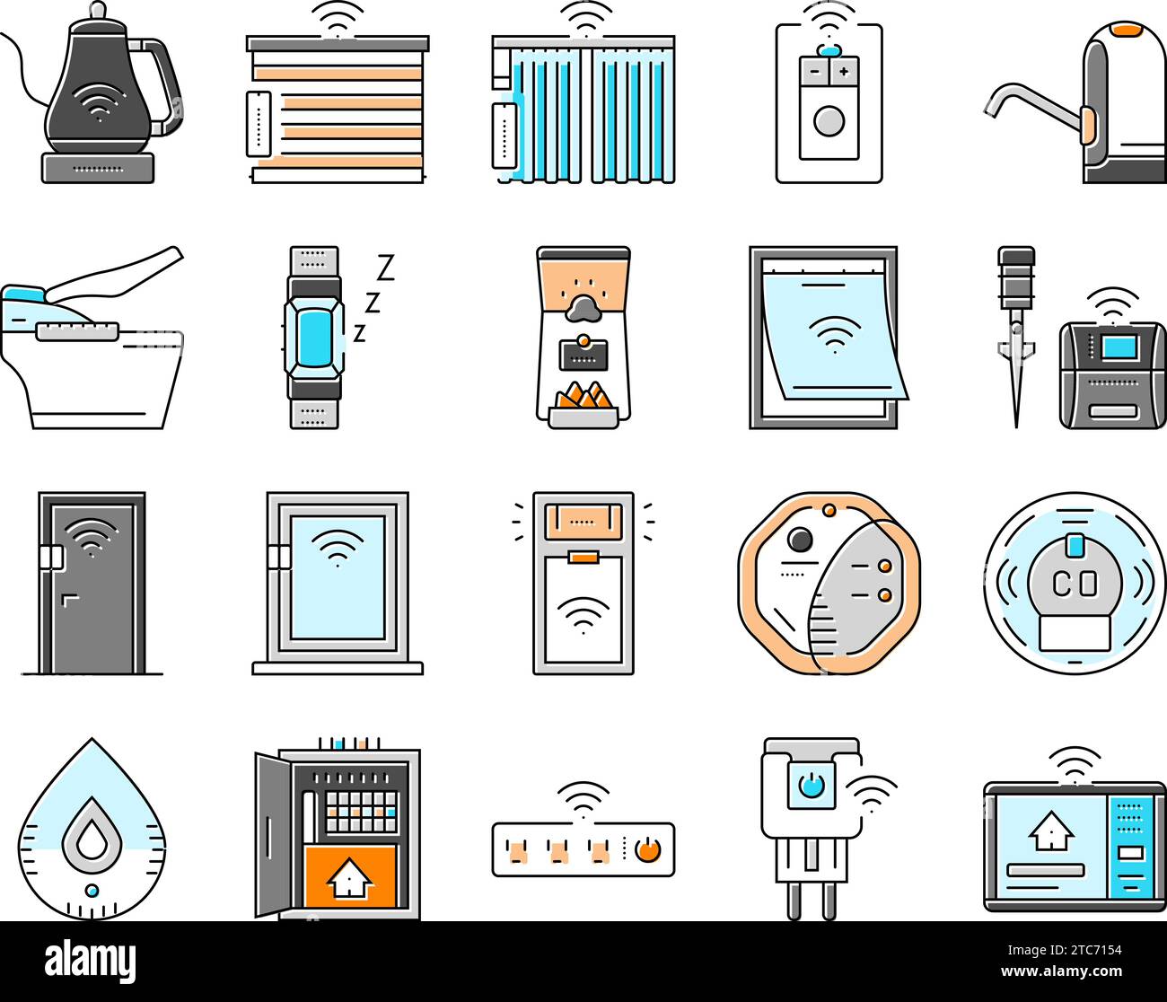 Set room temperature with phone Stock Vector Images - Alamy