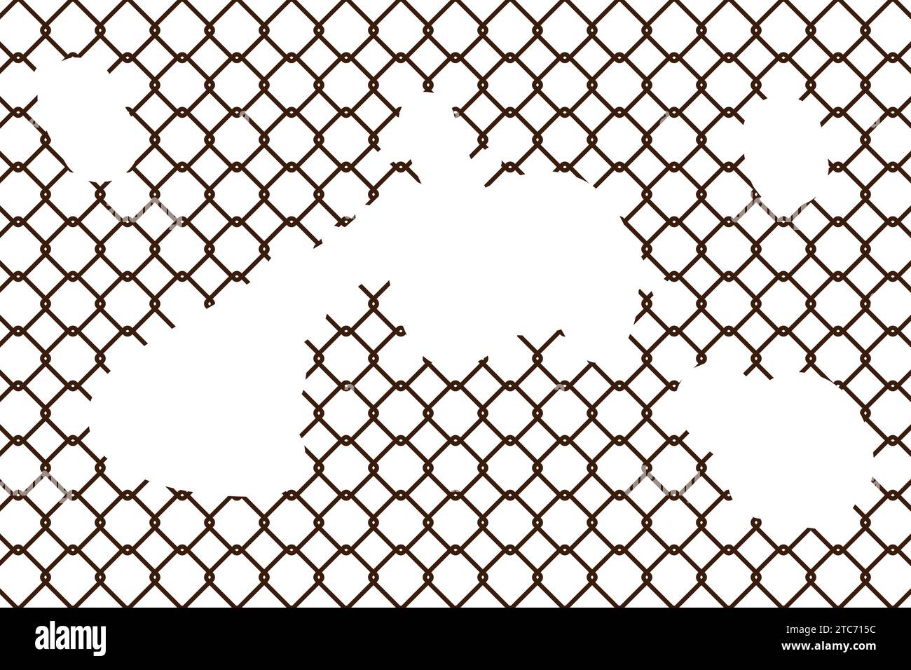 Metal fence broken wire vector Stock Vector Image & Art - Alamy