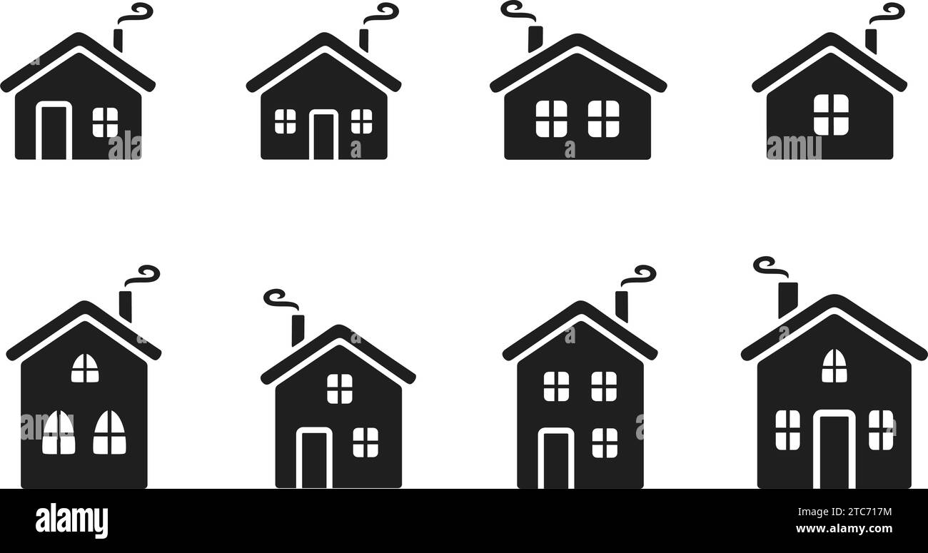 Christmas house icon. Holiday design elements set. Happy New Year ...