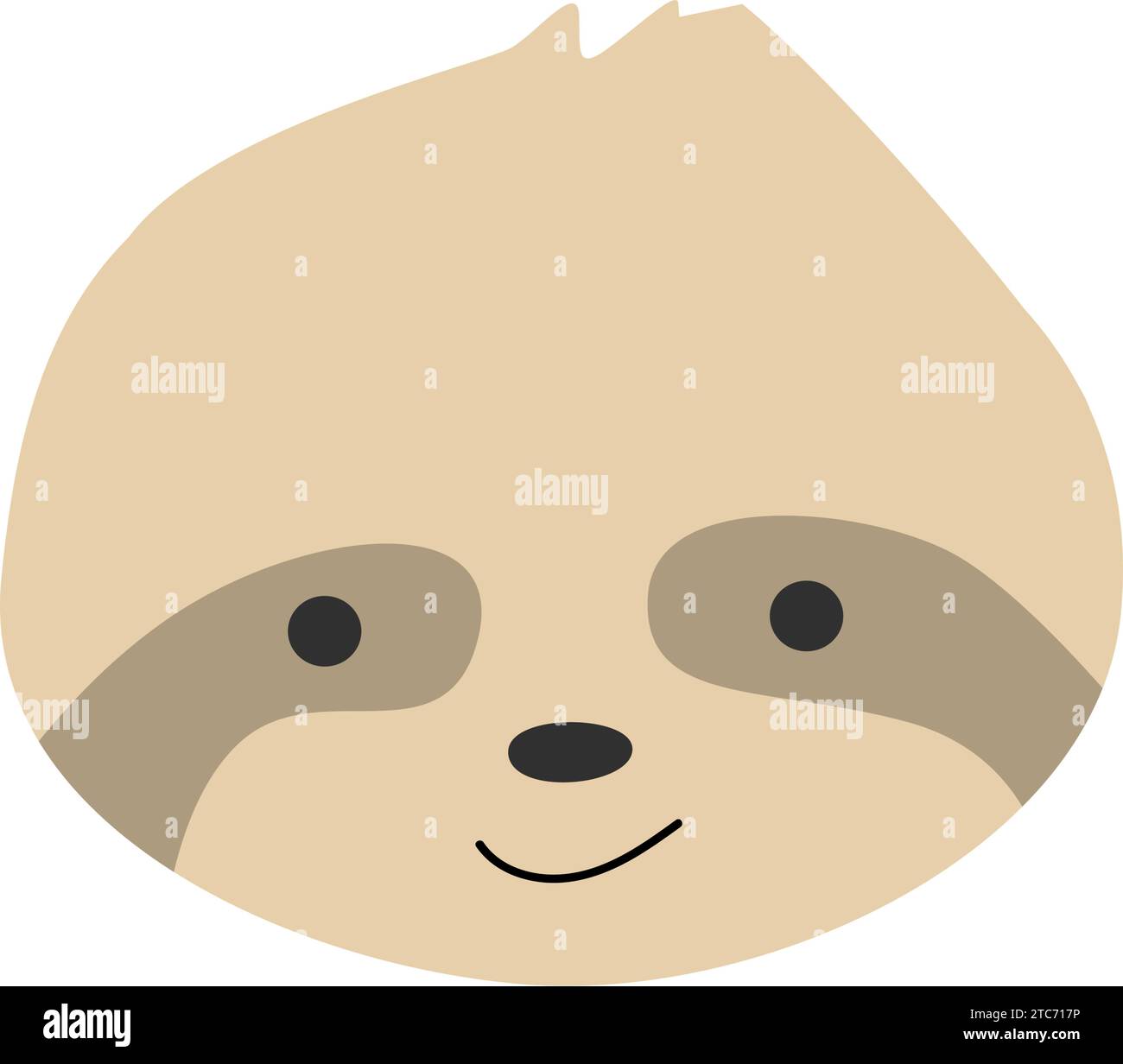 simple portrait sloth of wild baby animal. Vector illustration of cute ...