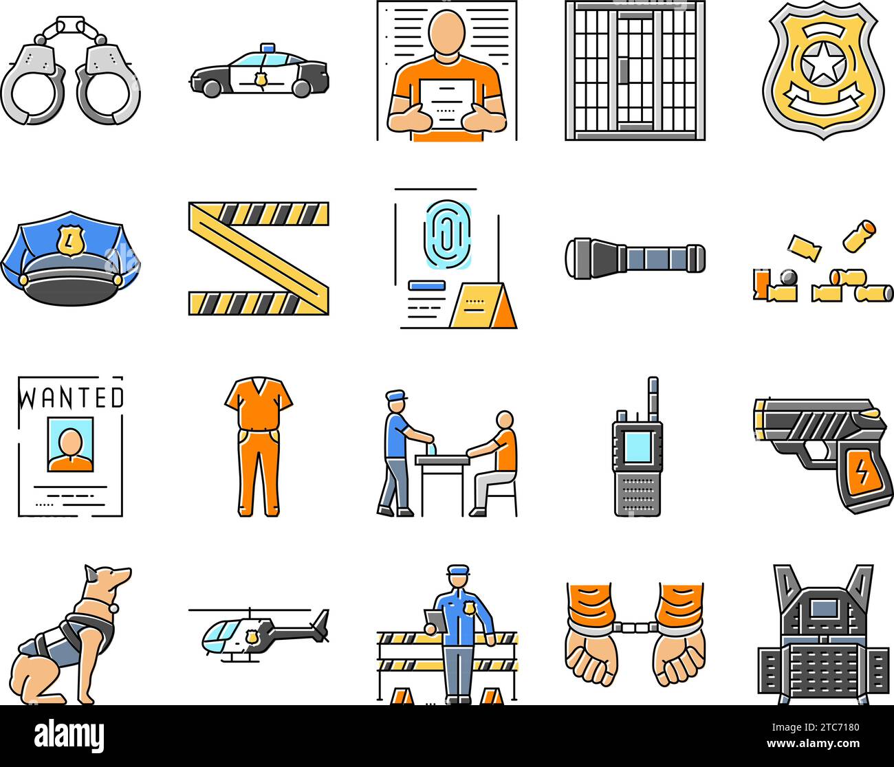 crime scene police evidence icons set vector Stock Vector Image & Art ...