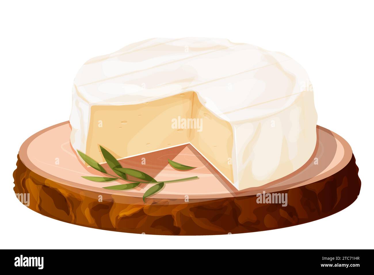 Camembert cheese, brie french soft creamy food on wooden tray in ...