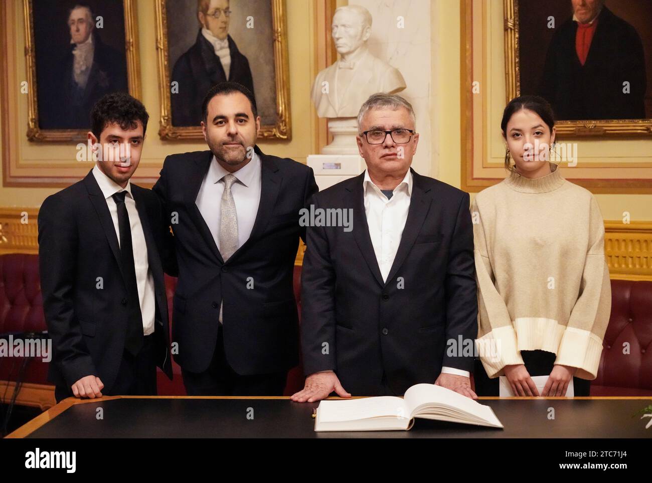 Oslo 20231211.The Peace Prize winner's family visits the President of ...