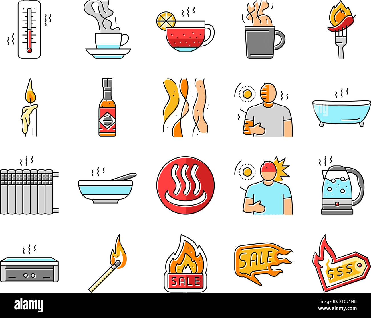 hot fire lable flame tag icons set vector Stock Vector Image & Art - Alamy