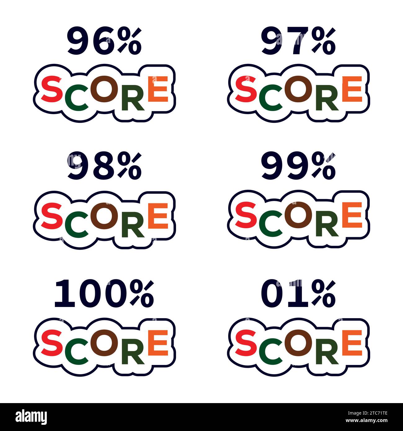 Vector score sign designed 96 to 01 percent catch Stock Vector Image ...