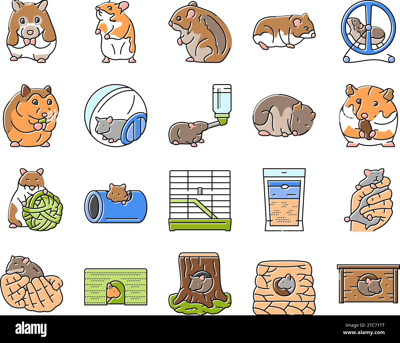 hamster cute animal pet icons set vector Stock Vector Image & Art - Alamy
