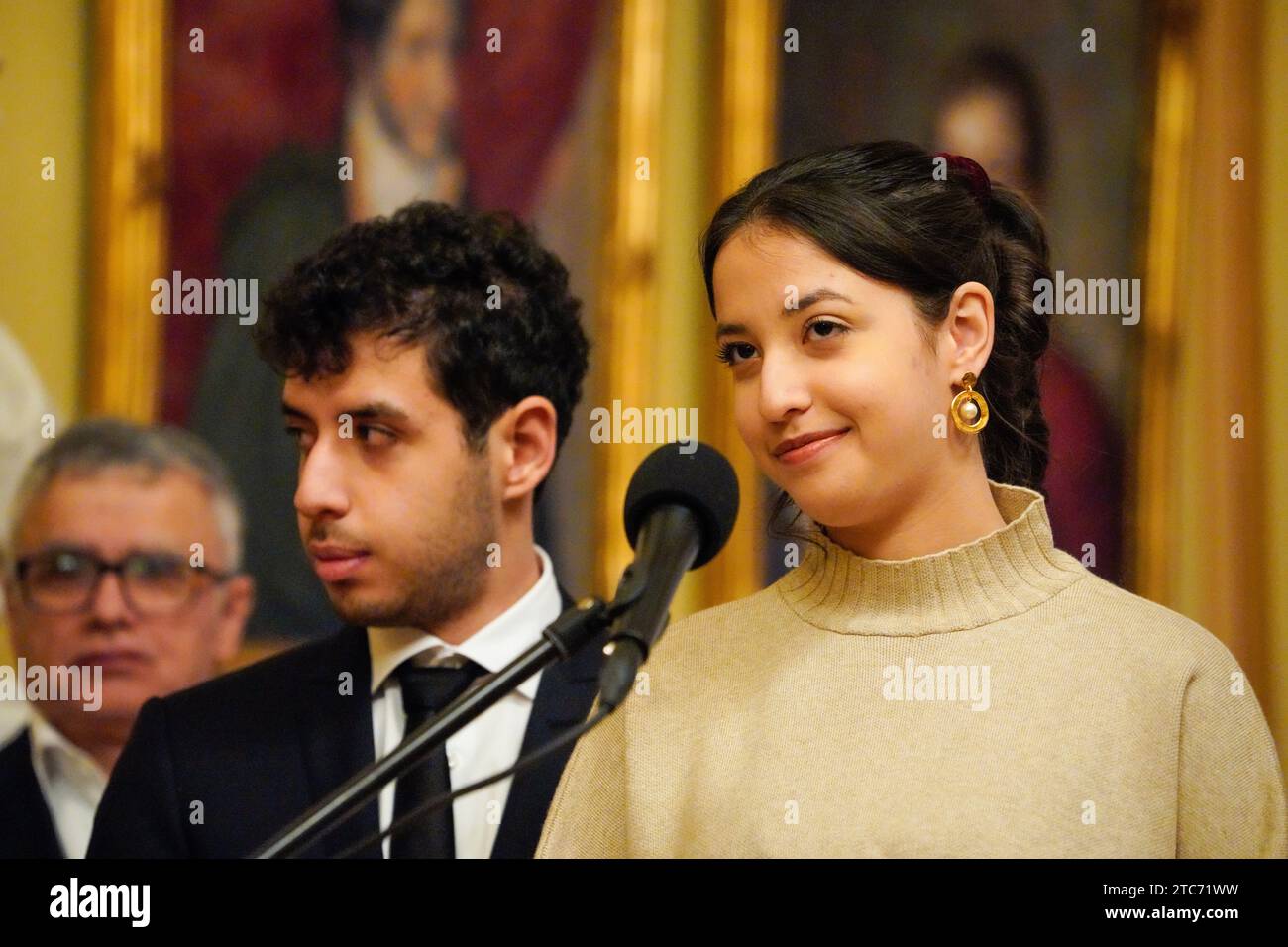 Oslo 20231211.The Peace Prize winner's family visits the President of ...