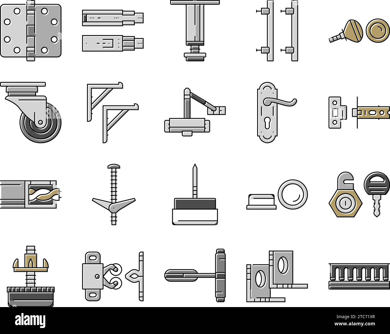 hardware furniture equipment icons set vector Stock Vector Image & Art ...