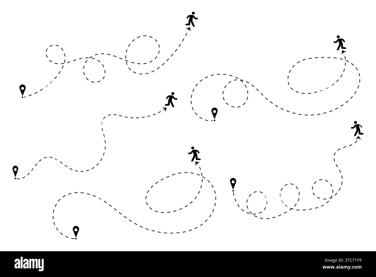 Airplane line path icon, Airplane dashed line path, airplane path to ...