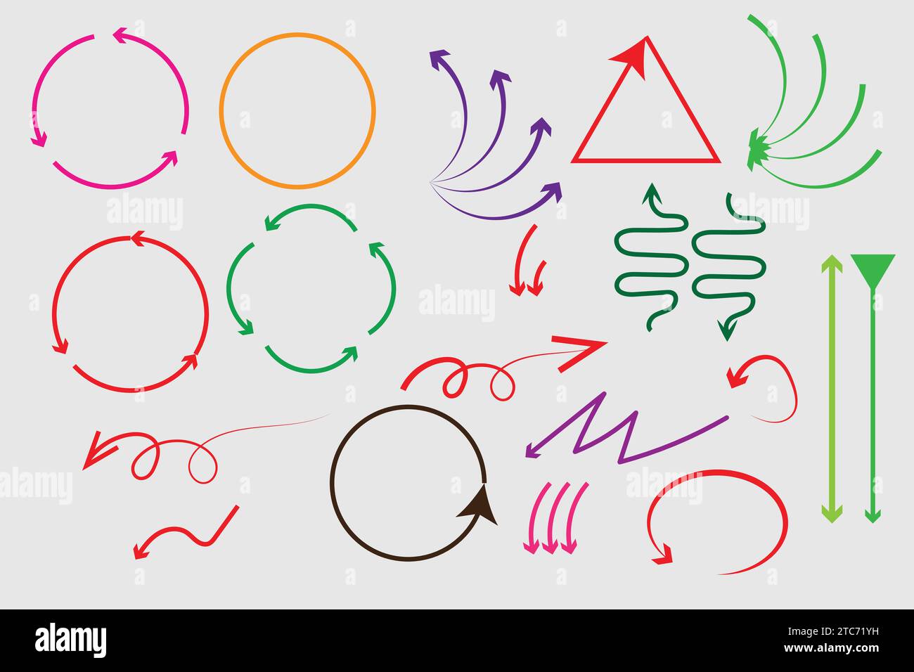 Vector hand drawn cute arrows set with different colors Stock Vector ...