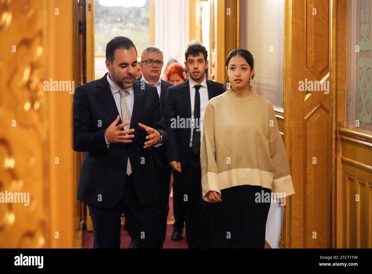 Oslo 20231211.The Peace Prize winner's family visits the President of ...