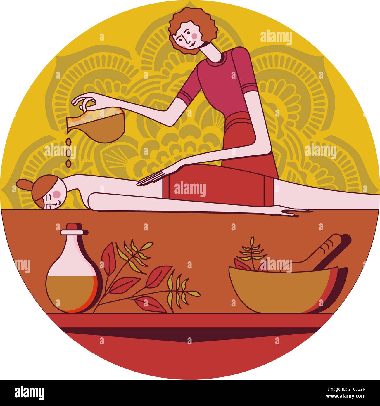 Aromatherapy Massage Using Massage Oil And Essential Oils With Massage
