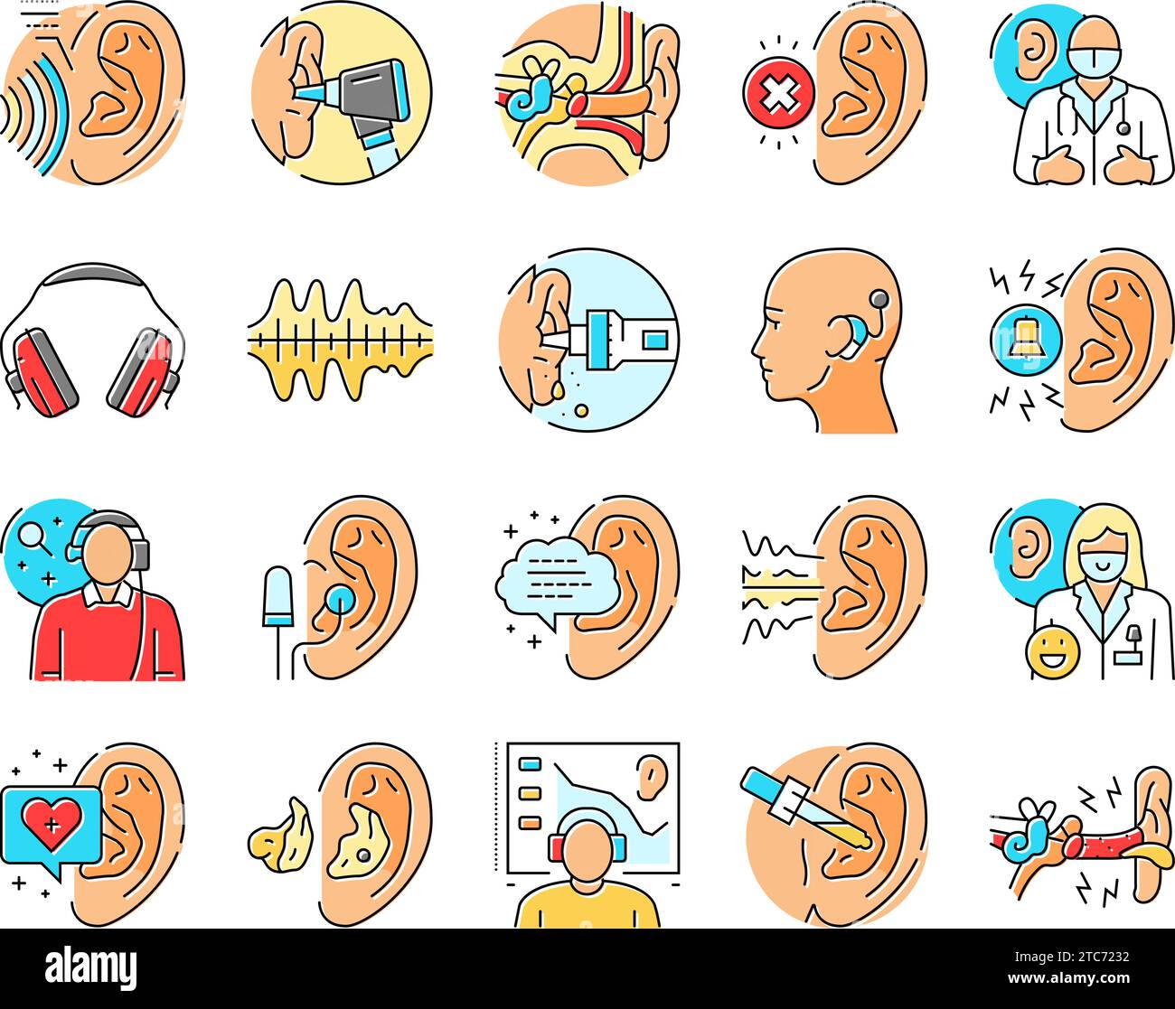 Woman hearing test doctor Stock Vector Images - Alamy