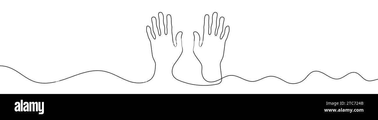 Continuous line drawing of hands. One line drawing background. Vector ...