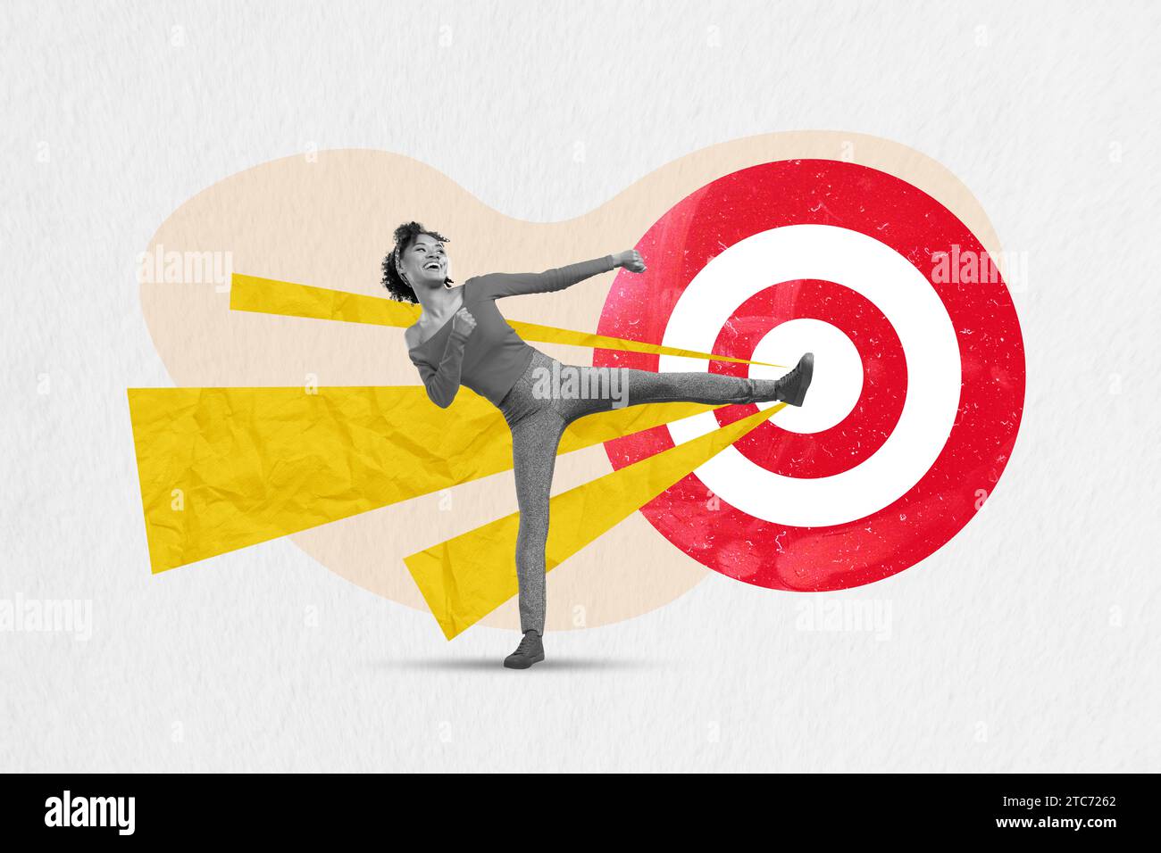 Creative banner motivation concept illustration collage of young ...