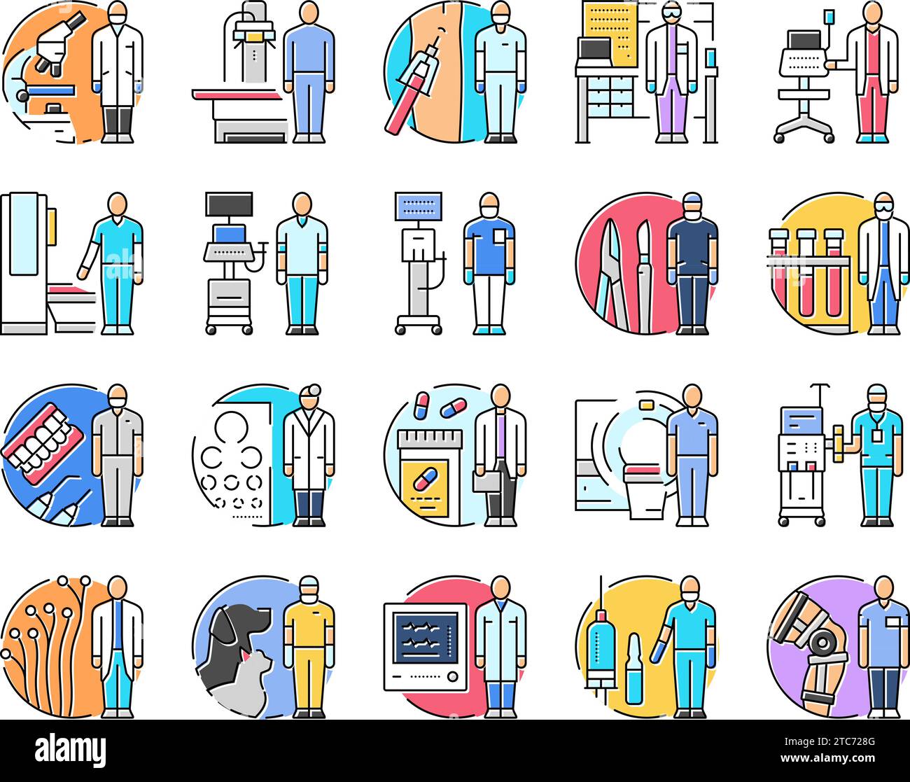 medical technician icons set vector Stock Vector Image & Art - Alamy