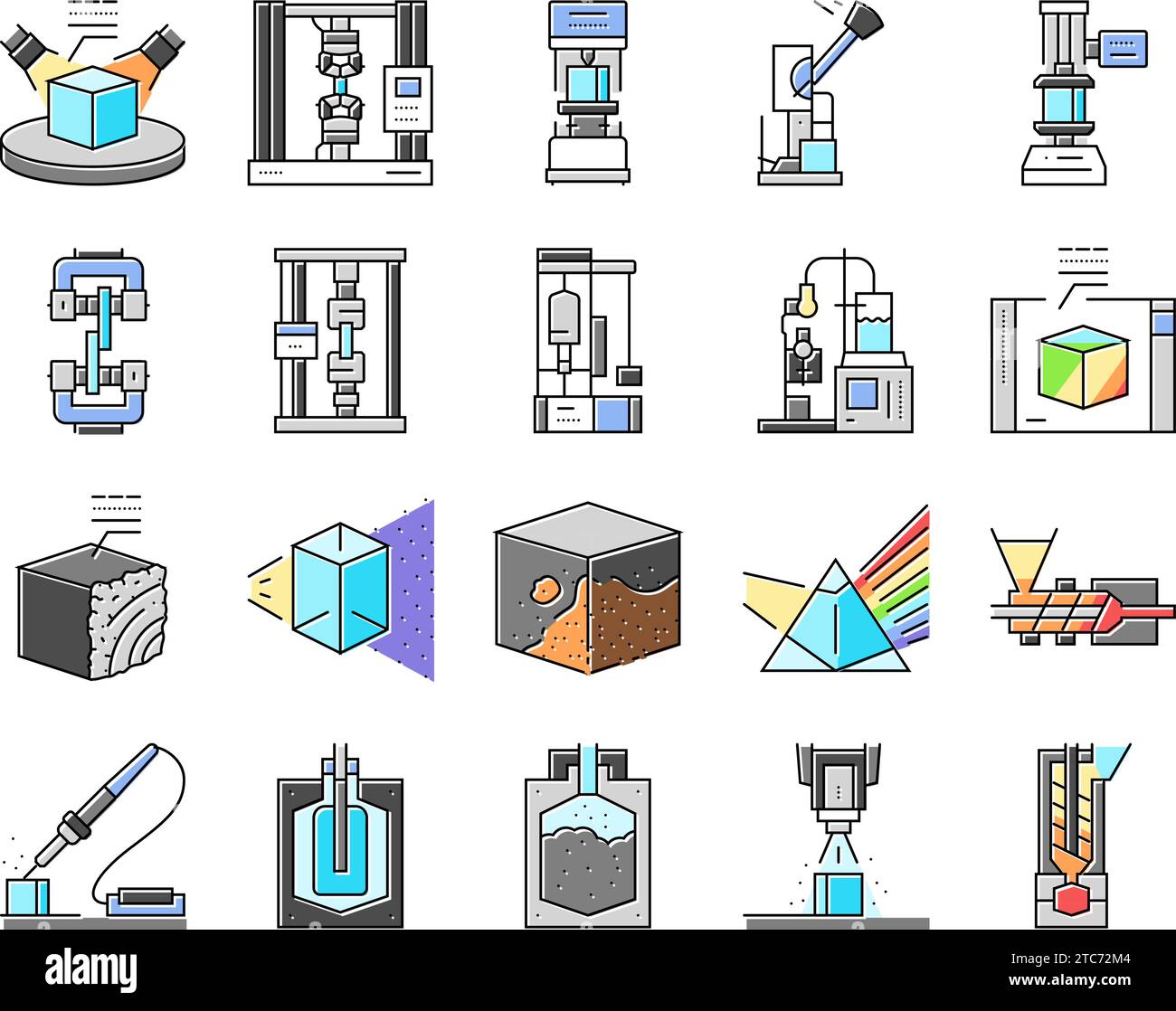 material construction engineer icons set vector Stock Vector Image ...