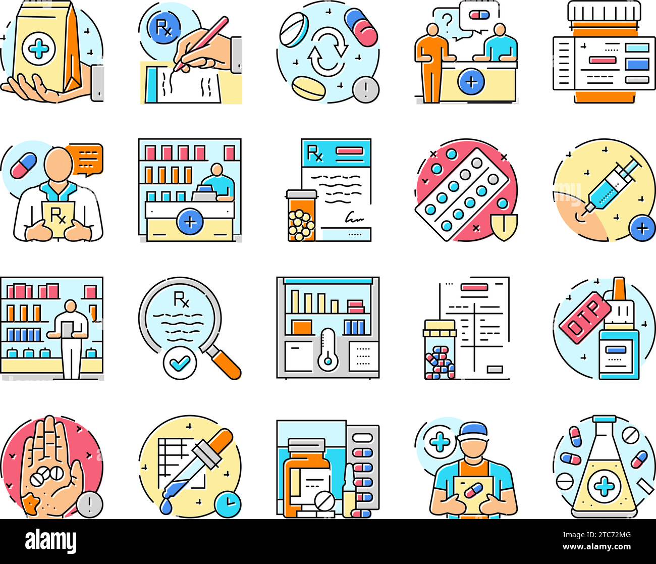 pharmacist medicine retail icons set vector Stock Vector Image & Art ...