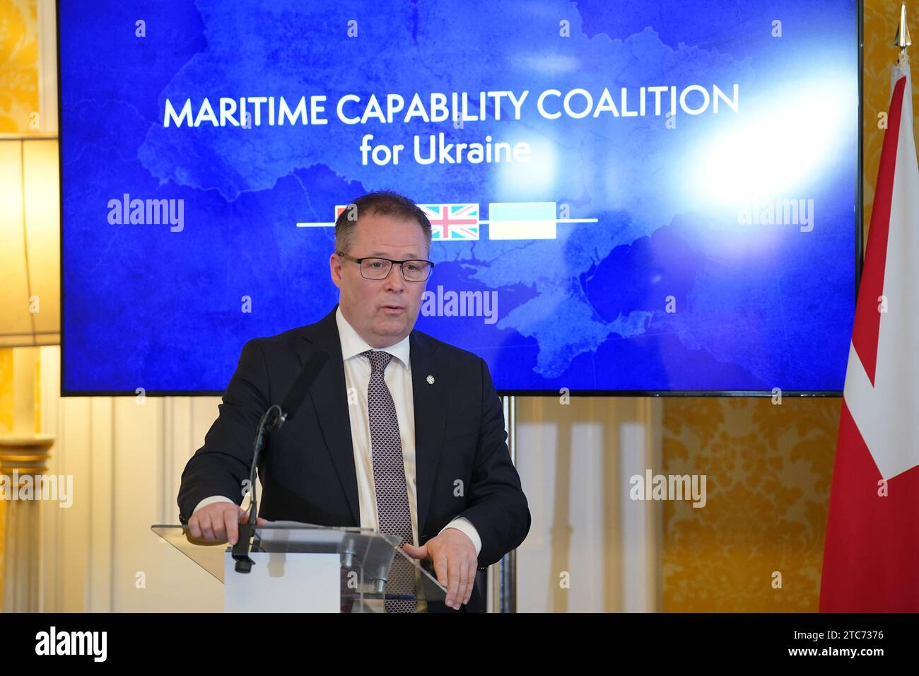 Norwegian Minister of Defence Bjorn Arild Gram speaks during a press ...