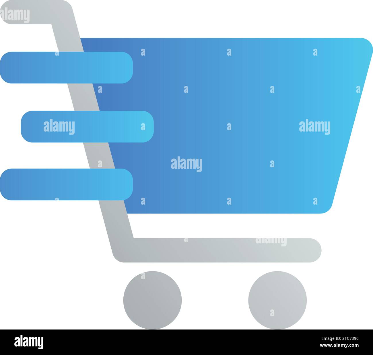 Shopping cart Icon in vector flat gradient style color, illustration ...