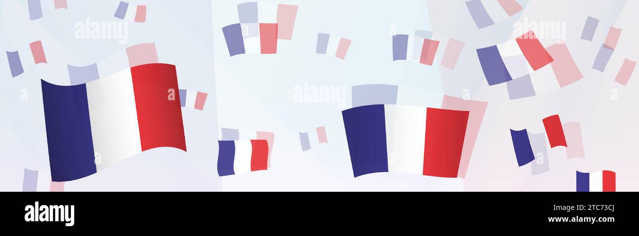 France flag-themed abstract design on a banner. Abstract background ...