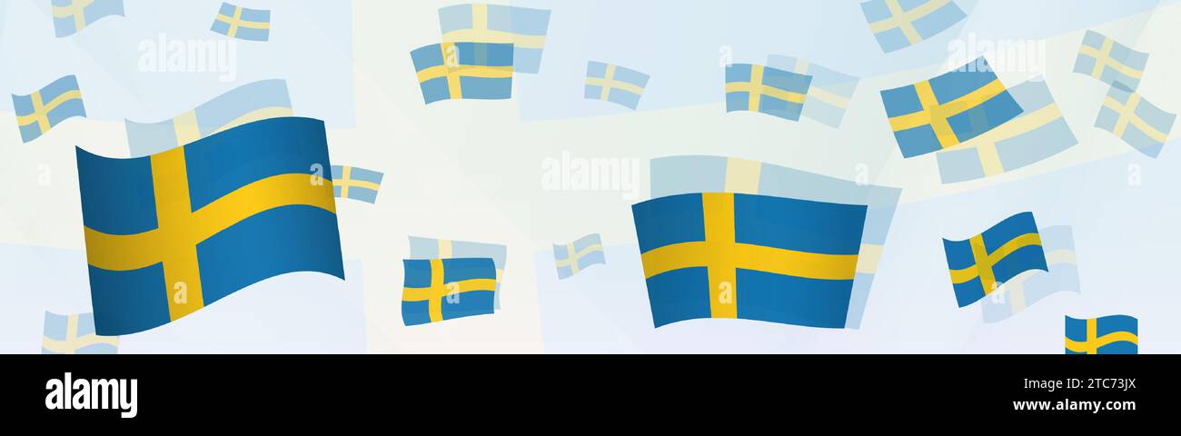 Sweden flag-themed abstract design on a banner. Abstract background ...