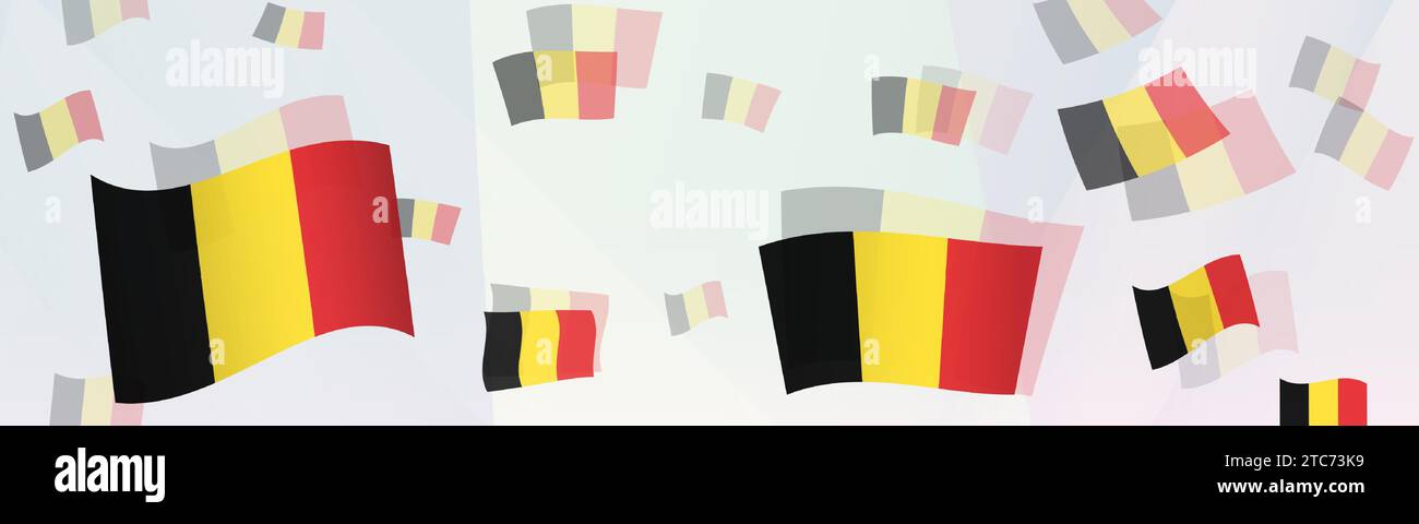 Belgium flag-themed abstract design on a banner. Abstract background ...