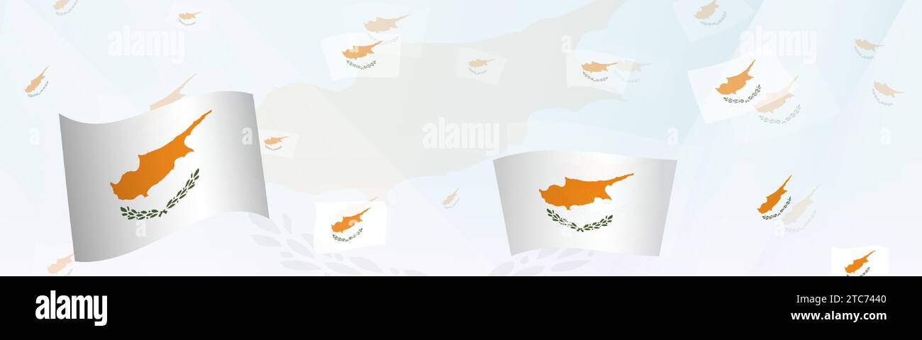 Cyprus flag-themed abstract design on a banner. Abstract background ...