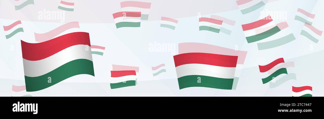 Hungary flag-themed abstract design on a banner. Abstract background ...