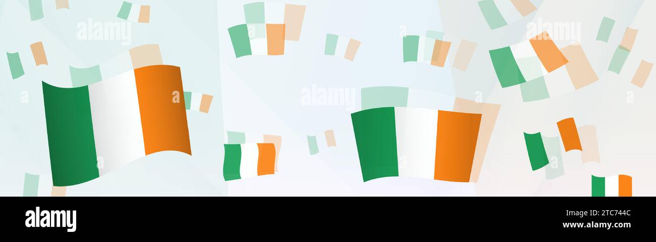 Ireland flag-themed abstract design on a banner. Abstract background ...
