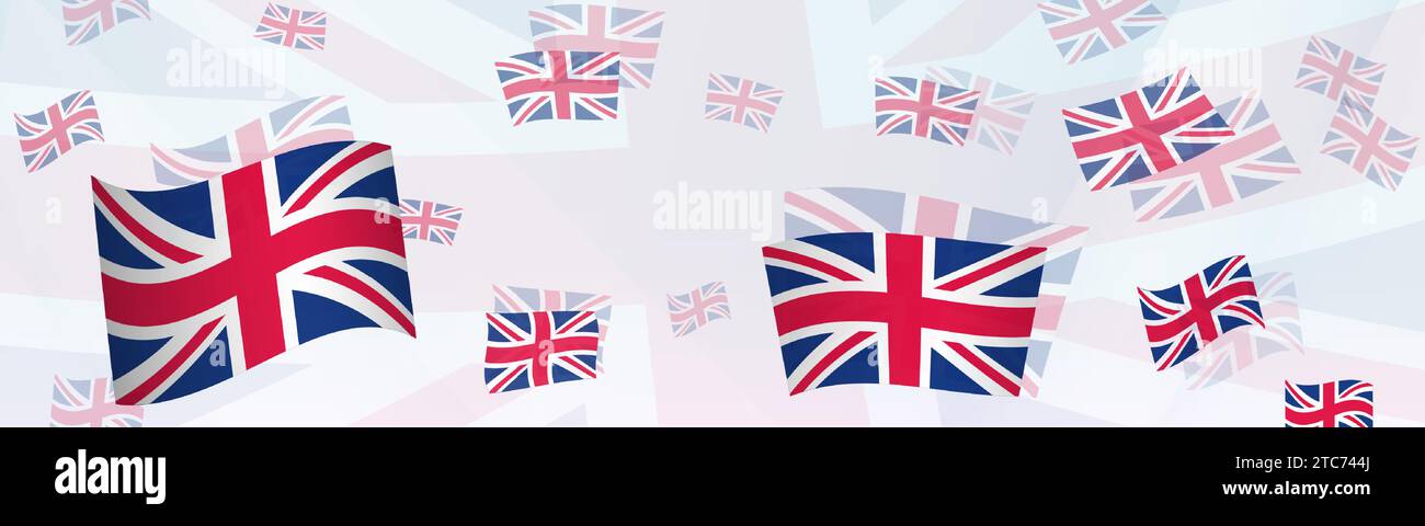 United Kingdom flag-themed abstract design on a banner. Abstract ...