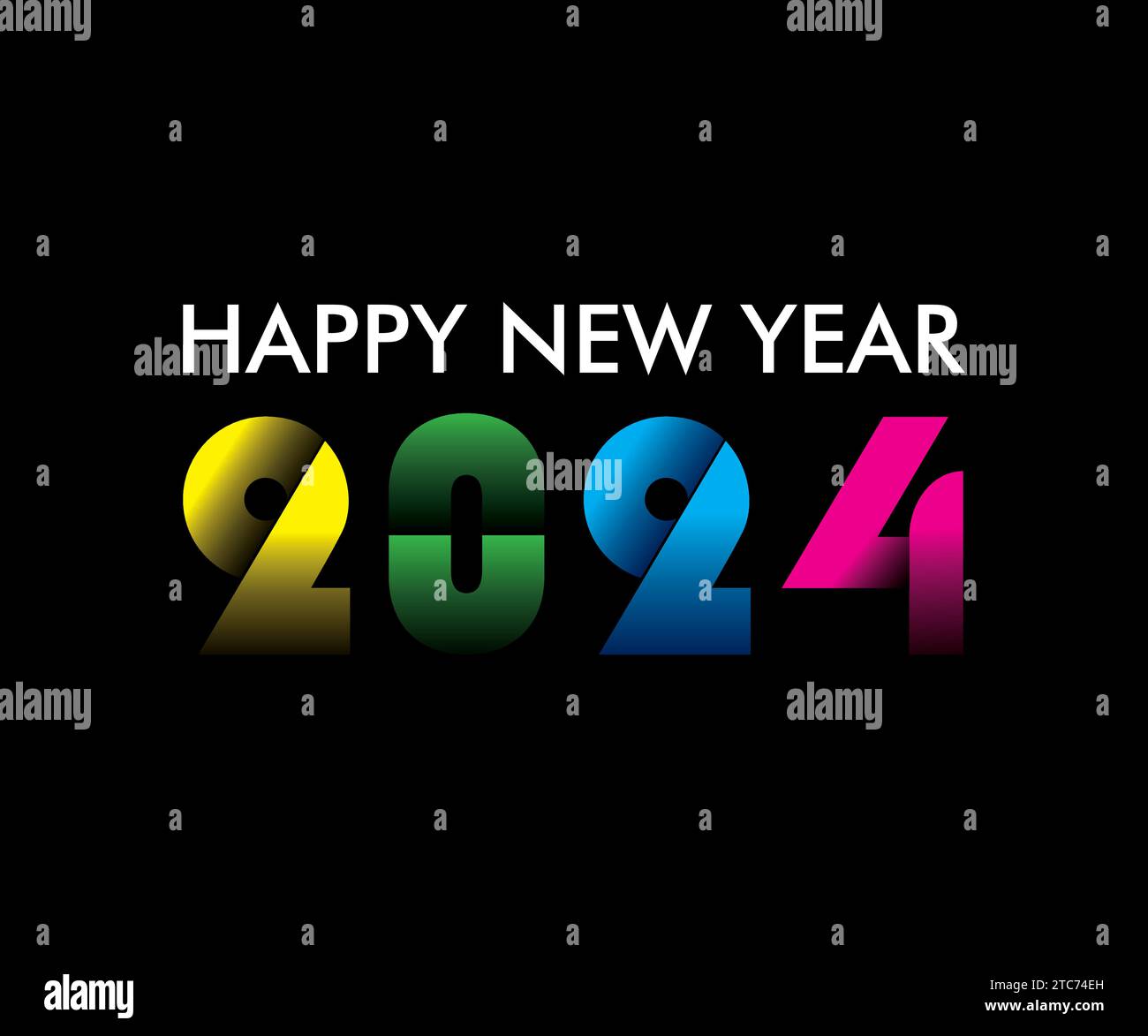 Creative happy new year 2024 colorful design. Premium vector background ...