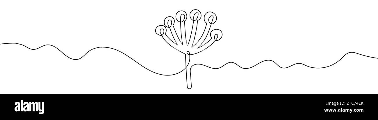 Continuous line drawing of flower. One line drawing background. Vector ...
