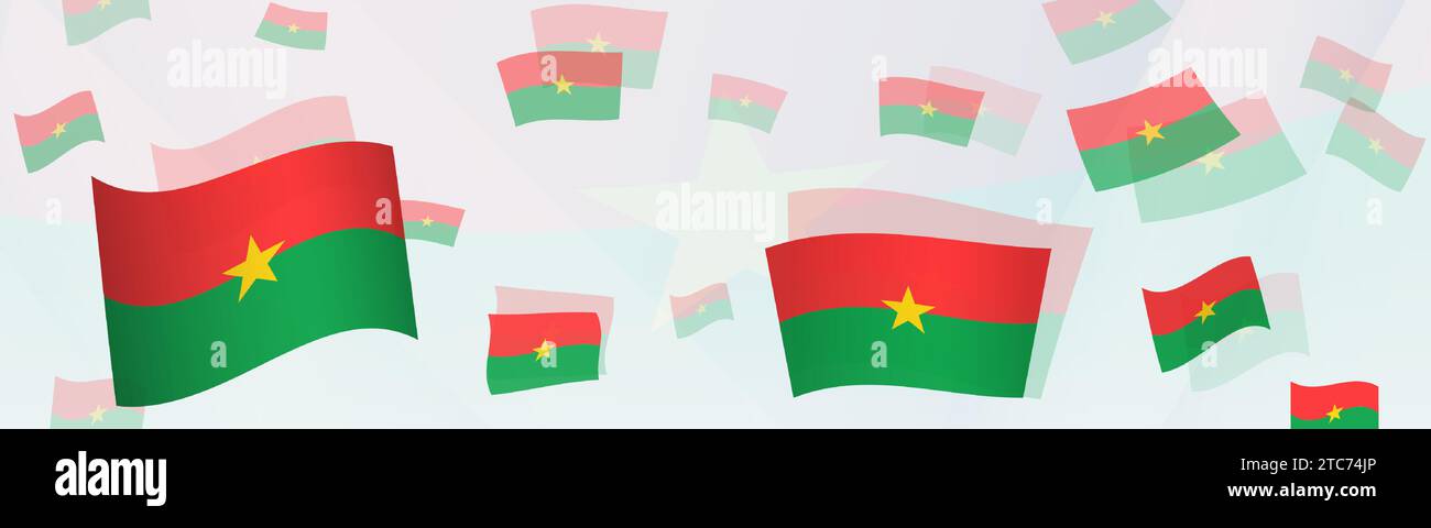Burkina Faso Flag Themed Abstract Design On A Banner Abstract